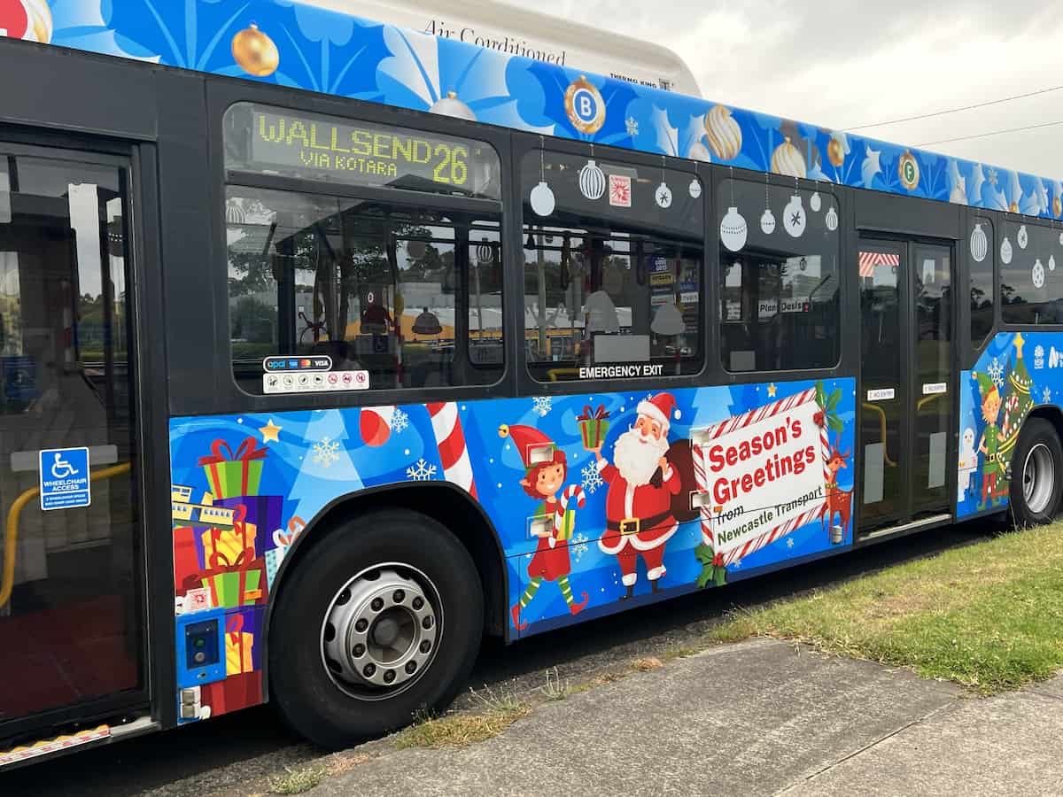 Jump On Board the Christmas Bus or Light Rail Reindeers - Newy with Kids